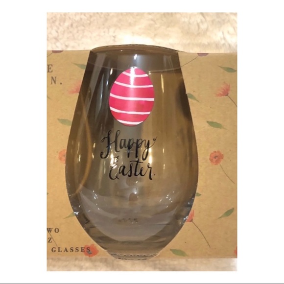 Rae Dunn | Dining | Rae Dunn Happy Easter Stemless Wine Glasses Set ...